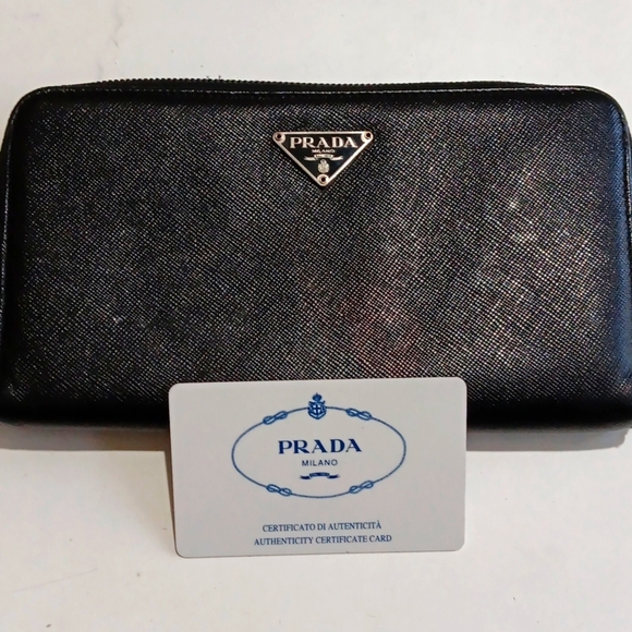 Prada | Bags | Auth Prada Milano Saffiano Leather Wallet W Authenticity ...